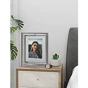 SUMGAR 8x10 𝙋𝙞𝙘𝙩𝙪𝙧𝙚 𝙁𝙧𝙖𝙢𝙚 Gray 𝙍𝙤𝙩𝙖𝙩𝙞𝙣𝙜 Floating Frames Set of 2, Double Sided Picture Frames Wooden Frames for Plants Pressed Flowers Floating Effect Display