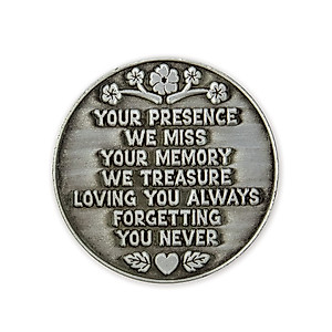 in Loving Memory Memorial Gift, Bereavement Love Expression Coin, Pocket Sympathy Worry Stone Coin for Grieving & Remembrance, EDC Reminder Coin, Never Forgotten Token of Encouragement