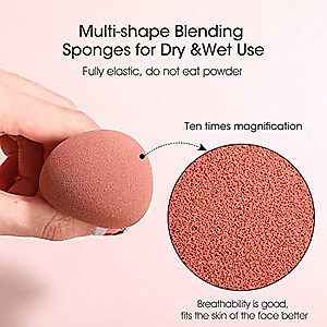 JPNK Foundation Makeup Brush with 4 Makeup Sponges Latex-free for Blending Liquid, Cream or Flawless Powder Cosmetics