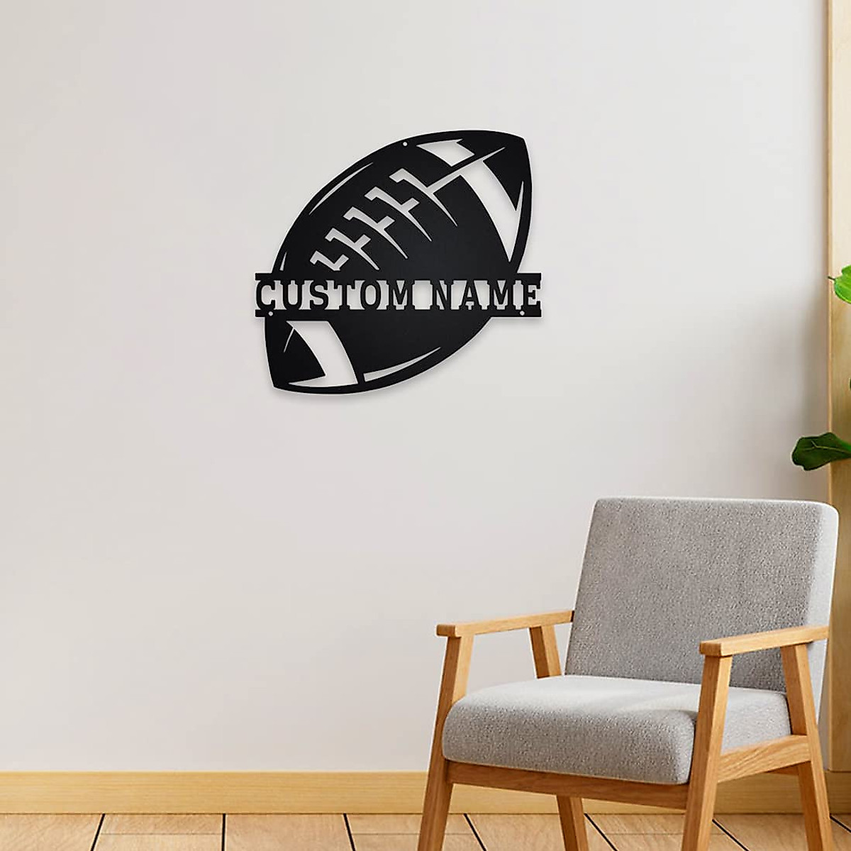 Personalized Football Gifts for Men Custom Name Football with Led Night Light, Football Neon Light Wall Sign 16 Colors Changing with Remote Control, Sport Lover Christmas Birthday Gift (Style 2)