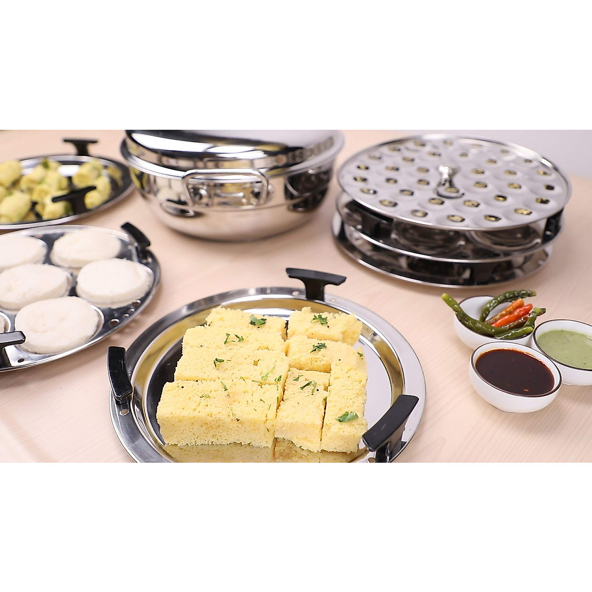 Vinod Multi Kadhai (Hard Anodized) - Idli Maker, Dhokla Maker, 26 cm Kadai