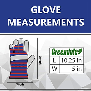 Greendale (3, 6 or 12 Pack - Leather & Cotton Work Gloves - Garage, Yard, Garden, Industrial, Commercial - One Size Fits Most (12, One Size)