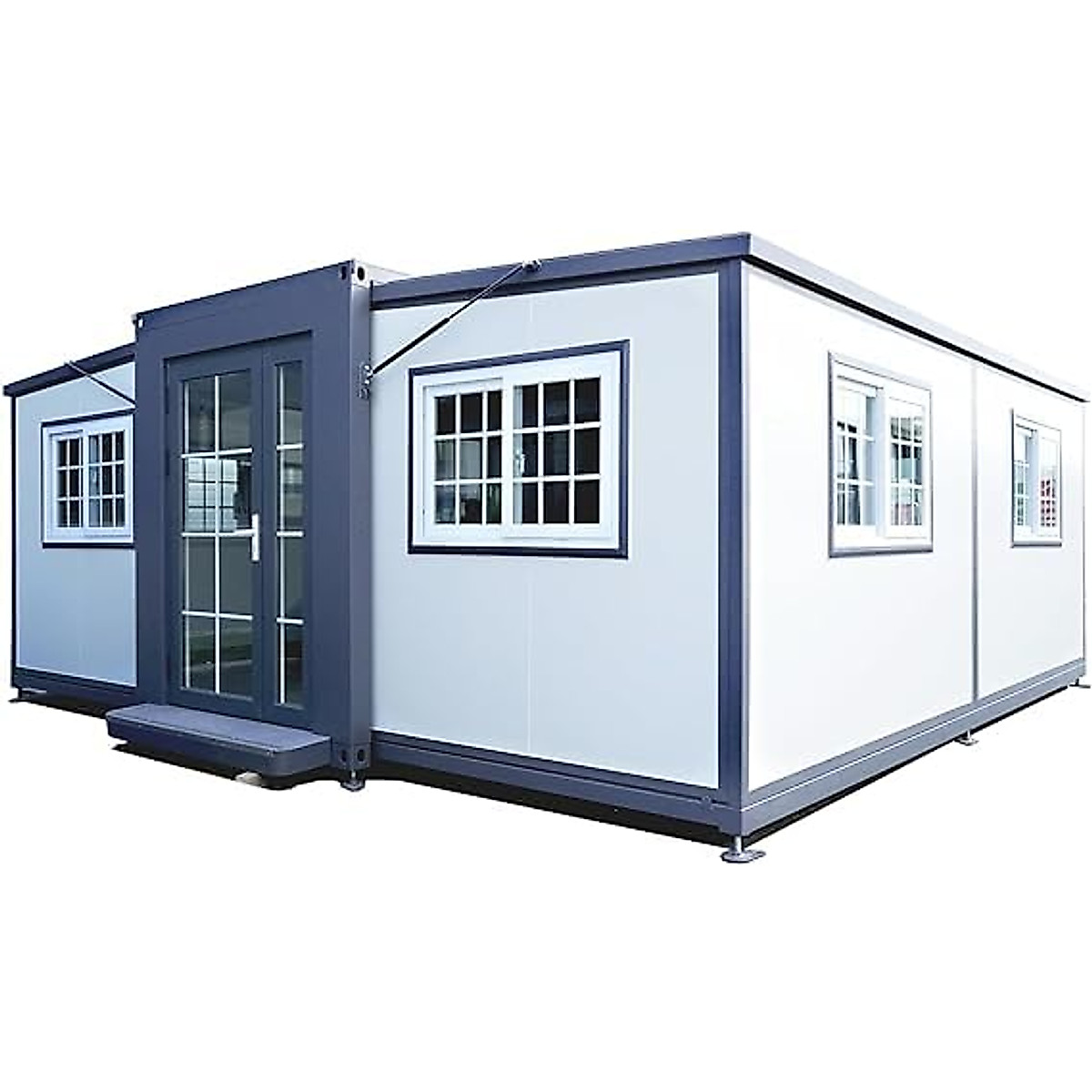 SalQam Container Homes 20ft and 40ft Portable Prefabricated Tiny Home, Mobile Expandable Prefab House for Garden,Warehouse,Storage,Vacation Houses,Office Spaces with Restroom Easy Assemble.