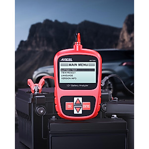 ANCEL BST200 Car Battery Tester 12V 100-1100 CCA Automotive Bad Cell Load Test Tool Digital Analyzer Tester for Car Truck Motorcycle SUV Boat and More