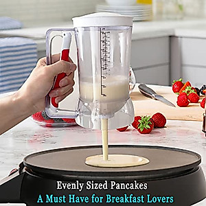 7 Piece Griddle Breakfast Kit for Blackstone, Griddle Accessories Set - Included Pancake Batter Dispenser, Bacon Press, Egg Rings, Basting Brush