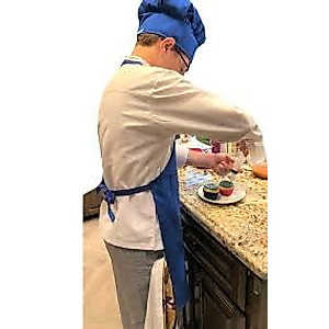 CHEFSKIN Set of 3 White Fabric Apron to Decorate with Marker, Paint, Iron on or Embroidery for Kids Small 4-8 Years