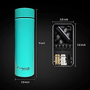 Fortyone Thermos Cup Coffee Thermos Bottle Coffee mugstainless Steel Cup Vacuum Insulated Cup With temperature display Keep Drinks Hot or Cold (Green) (Green)