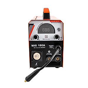 Gdrasuya10 Digital MIG Welder Stainless Steel 3 in 1 Multiprocess Welding Machine110/220V MIG/MMA/Lift TIG Dual Voltage Welder 180A MIG Welding Equipment for Welding Alloy Steel,Plates(Orange)