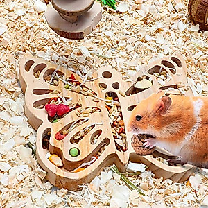 KAKUNM Hamster Toys 6Pcs | Guinea Pig Foraging Toys | Wooden Bridge | Grass Carrot Toy | Molar String | Grass Balls | Watermelon Ball for Hamster, Guinea Pigs, Chinchillas, Rabbit