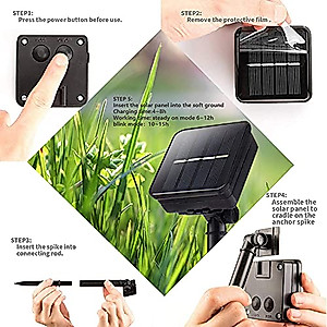 iBaycon Solar Christmas Lights Outdoor, 200 LED 72ft Orange Solar Lights, 8 Modes Waterproof Christmas Solar String Lights for Halloween Garden, Patio, Fence(Orange)