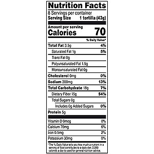 Mission Foods Carb Balance Whole Wheat Soft Taco, 8 ct 2 Bags 0g Trans Fat per serving