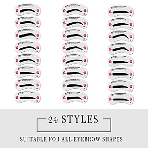 IONSGAKO 24PCS Eyebrow Stamp Stencil Kit Eyebrow Stencils Eyebrow Template Eyebrow Shaper Kit Brow Stencil for Shaping Fashionable Eyebrows