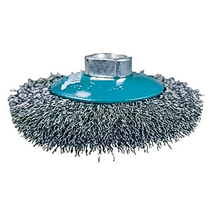 Makita 1 Piece - 4 Inch Crimped Wire Wheel Brush For Grinders - Light-Duty Conditioning For Metal - 4" x 5/8-Inch | 11 UNC