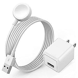Watch Charger for Apple Watch Charger, Long 6.6FT iWatch Portable Wireless Fast Charging Cable Cord with USB Wall Charger Plug Adapter Block Compatible with Apple Watch Series 8/7/SE/6/5/4/3/2/1