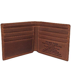 Engraved Bifold Mens Wallet, Wallet Gifts for Dad, to Dad Gifts, Gifts for Fathers Day to Men, Dad Birthday Gifts, Personalized Gifts for Dad from Daughter
