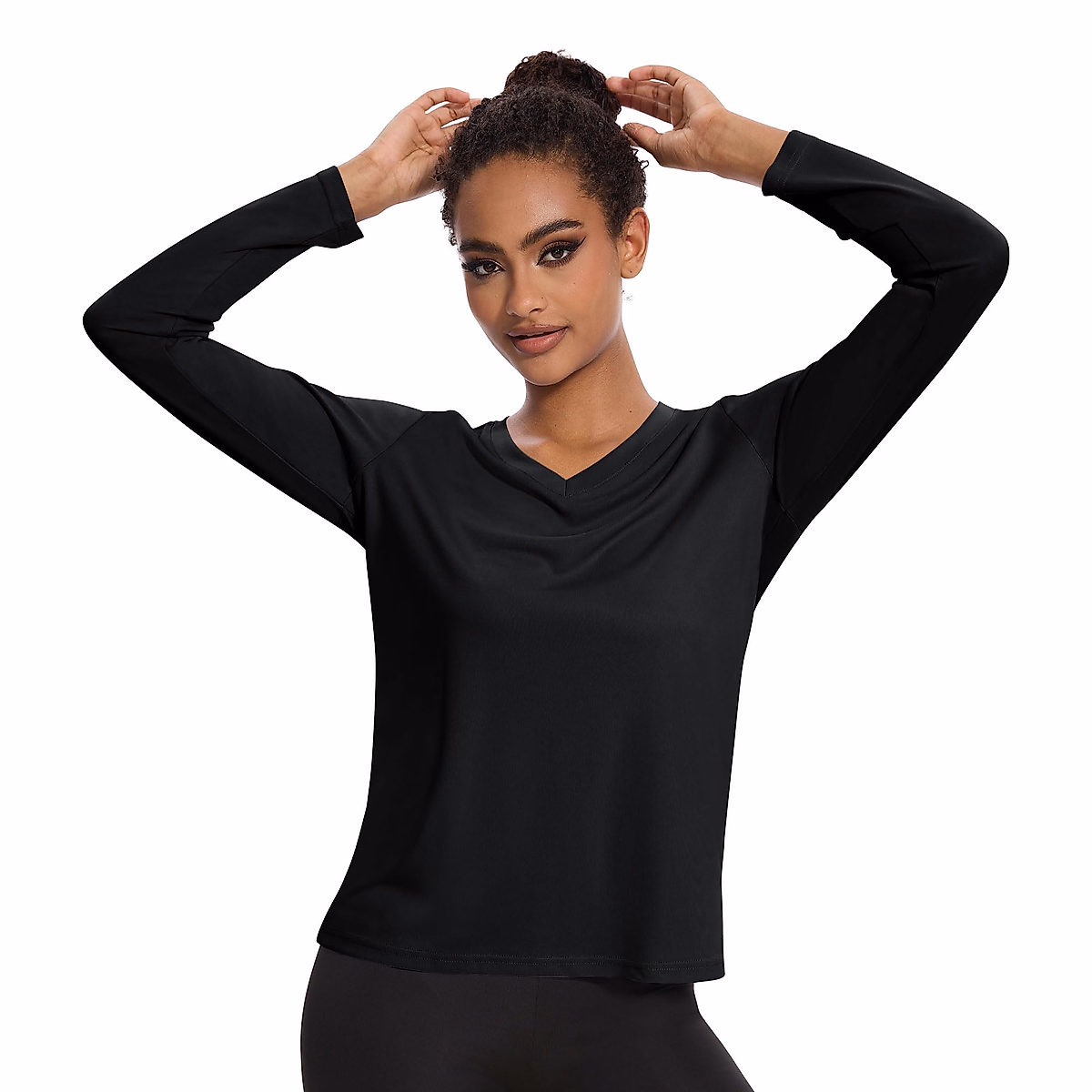 4-7 Pack Long Sleeve Shirts for Women,Moisture Wicking Shirts Long Sleeve Workout Tops for Women V Neck Hiking T-Shirts