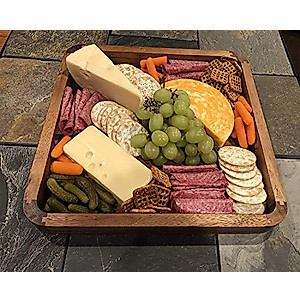 Kalmar Home Square Serving Tray | Charcuterie Board | Acacia Wood | Environmentally Friendly | 14 in