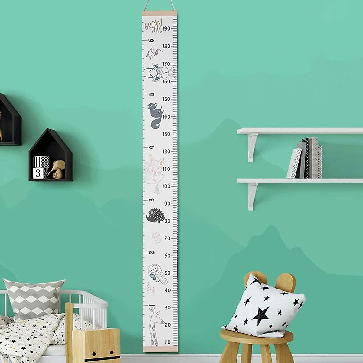 Tnfeeon Growth Chart for Kids, Portable Height Measurement Growth Chart Ruler Ideal Wall Decor in Kids Room Playroom or Nursery Decoration(#1)