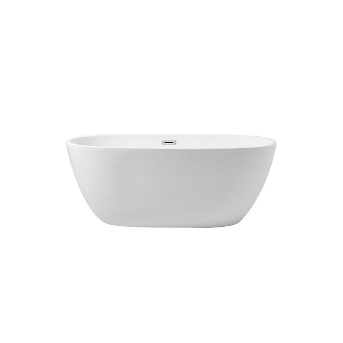Elegant Decor Indoor Modern 59 inch soaking roll top bathtub in glossy white - 59x28.3x23.2