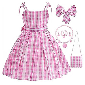 MITUN SEMI 3T-10 Years Pink Dress for Girls, Pink Clothes for Girls, Pink Costume Cosplay Dress Up Kids Outfits
