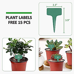 GROWNEER 60 Packs 6 Inches Plastic Plant Nursery Pots with 15 Pcs Plant Labels, Seed Starting Pot Flower Plant Container for Succulents, Seedlings, Cuttings, Transplanting
