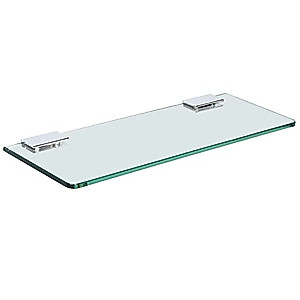 SAYAYO Floating Glass Shelves for Bathroom, Tempered Glass Shelf for Wall 15 x 5 Inch 1 Pack, Clear