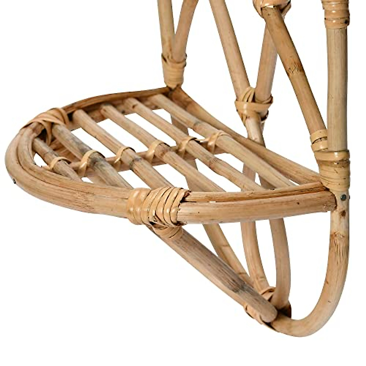 Main + Mesa Decorative Woven Rattan Wall Shelf, Natural