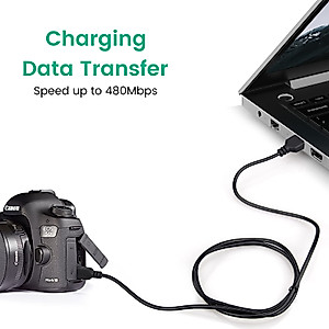 Smays Mini USB Cable 3ft 10-Pack Bulk, Mini-B Charger Cord Black