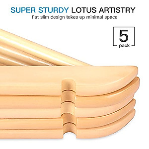 Wooden Coat Hangers, 5 Pieces of Personalized Engraved High-End Wooden Suit Hangers with Non-Slip Trouser Bars, 360° Rotating Hooks and Precise Cut Notches for Jackets, Pants, Dress Hangers (1)