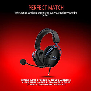 Krone Kalpasmos Earpads for HyperX Headset, HyperX Cloud 2 Replacement Earpads, HyperX Clouds Ear Pads, fit HyperX Cloud ALPHA/1/2/WIRELESS/ALPHA/ALPHA S/CORE/Stinger/Flight/Mix