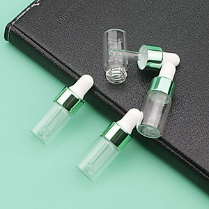 Newzoll 3ml Eye Dropper Bottles with Funnel, 18Pcs Clear Mini Glass Dropper Bottles Essential Oil Bottles Perfume Sample Vials Refillable Liquid Cosmetic Containers, Green Cap