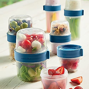 LocknLock Easy Essentials Twist Two Way Food Storage Container, BPA-Free/Dishwasher Safe, 12-Piece Set - Mixed Sizes, Clear