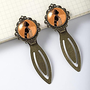 2 Piece African American Girls Bookmark, Vintage Style Book Markers for Book Lovers Writers Readers Teachers, Birthday Gifts for Women Men Teens