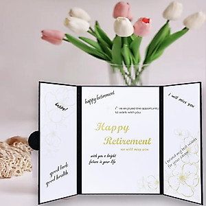 Large Retirement Card, Happy Retirement Guest Book Alternative, Black Gold Retirement Party Decorations, Jumbo Retirement Greeting Card Retirement Gifts for Men Women, Retirement Signature Board