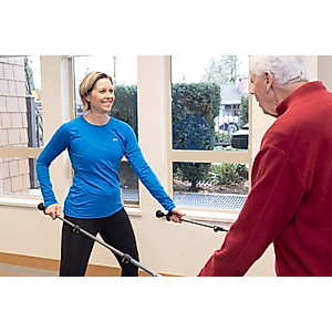 Urban Poling ACTIVATOR® MODA with Snow & Trekking Baskets, Silver with Blue, Green, & Yellow, 1 Pair – For Users 4'2"–6' – Lightweight, Aluminum Nordic Walking Sticks – Collapsible & Adjustable Hiking