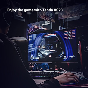 Tenda AC23 Smart WiFi Router - Dual Band Gigabit Wireless (up to 2033 Mbps) Internet Router for Home, 4X4 MU-MIMO Technology, Up to 1400 sq ft Coverage Parental Control Compatible with Alexa (AC2100)