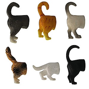 6 Pack - Evelots Refrigerator Magnets-Cat Butts-Photo/Key Holder-6 Popular Breeds