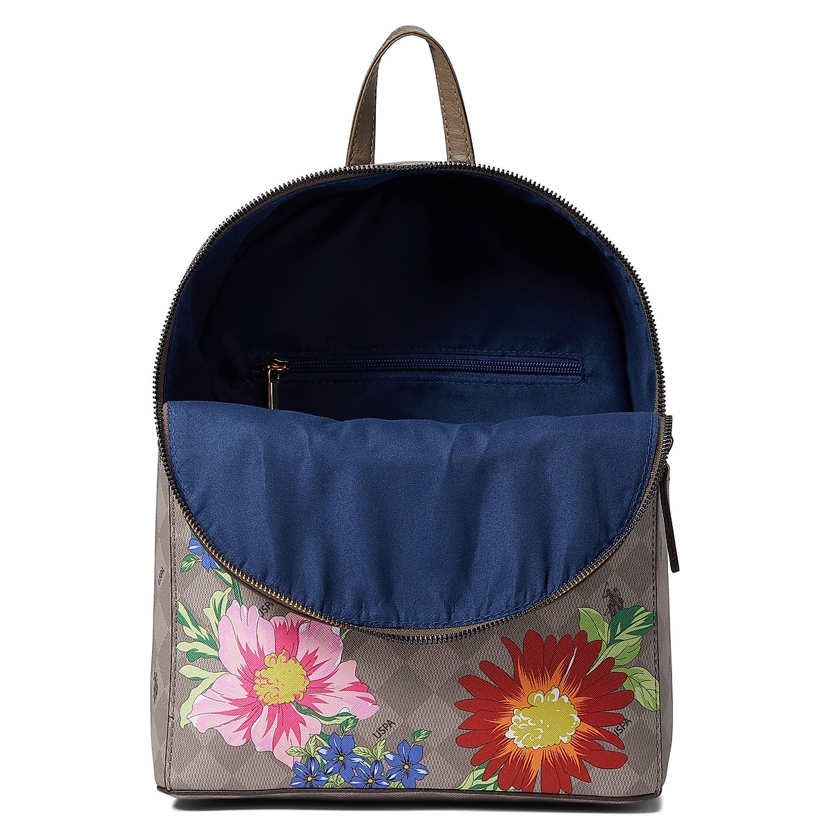 U.S. POLO ASSN. Floral Diamond Backpack Taupe One Size