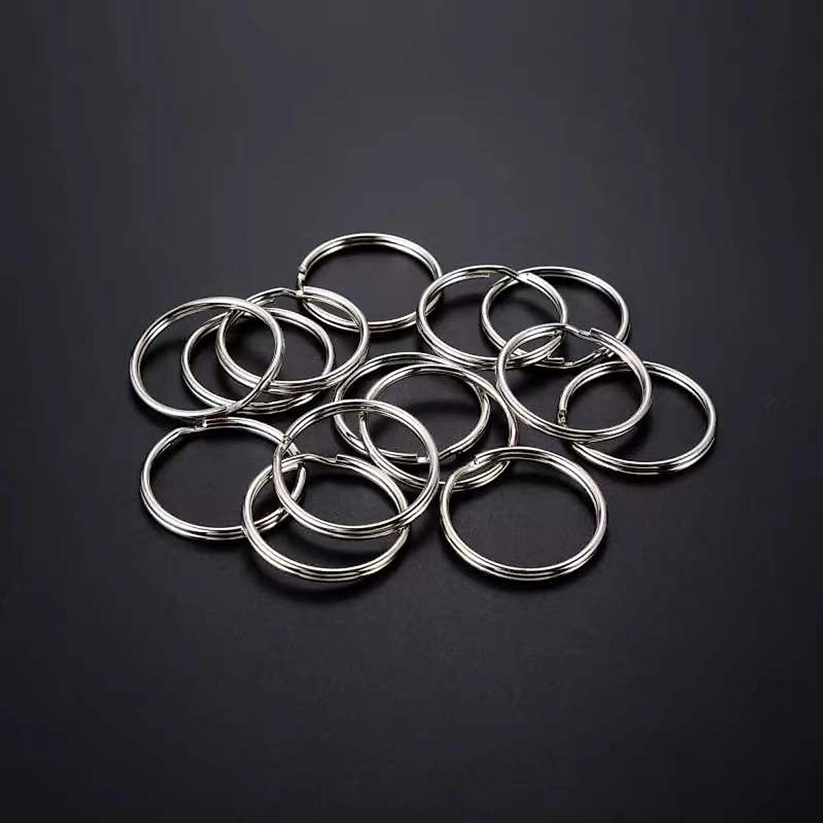 100PCS Split Key Rings Bulk for Keychain and Crafts Keychain Rings (Silver 25mm)