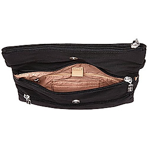 Baggallini womens Flip Zip Crossbody, black/sand, One Size