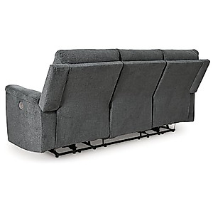 Signature Design by Ashley Barnsana Minimalist Power Reclining Sofa with USB Charging Ports, Gray