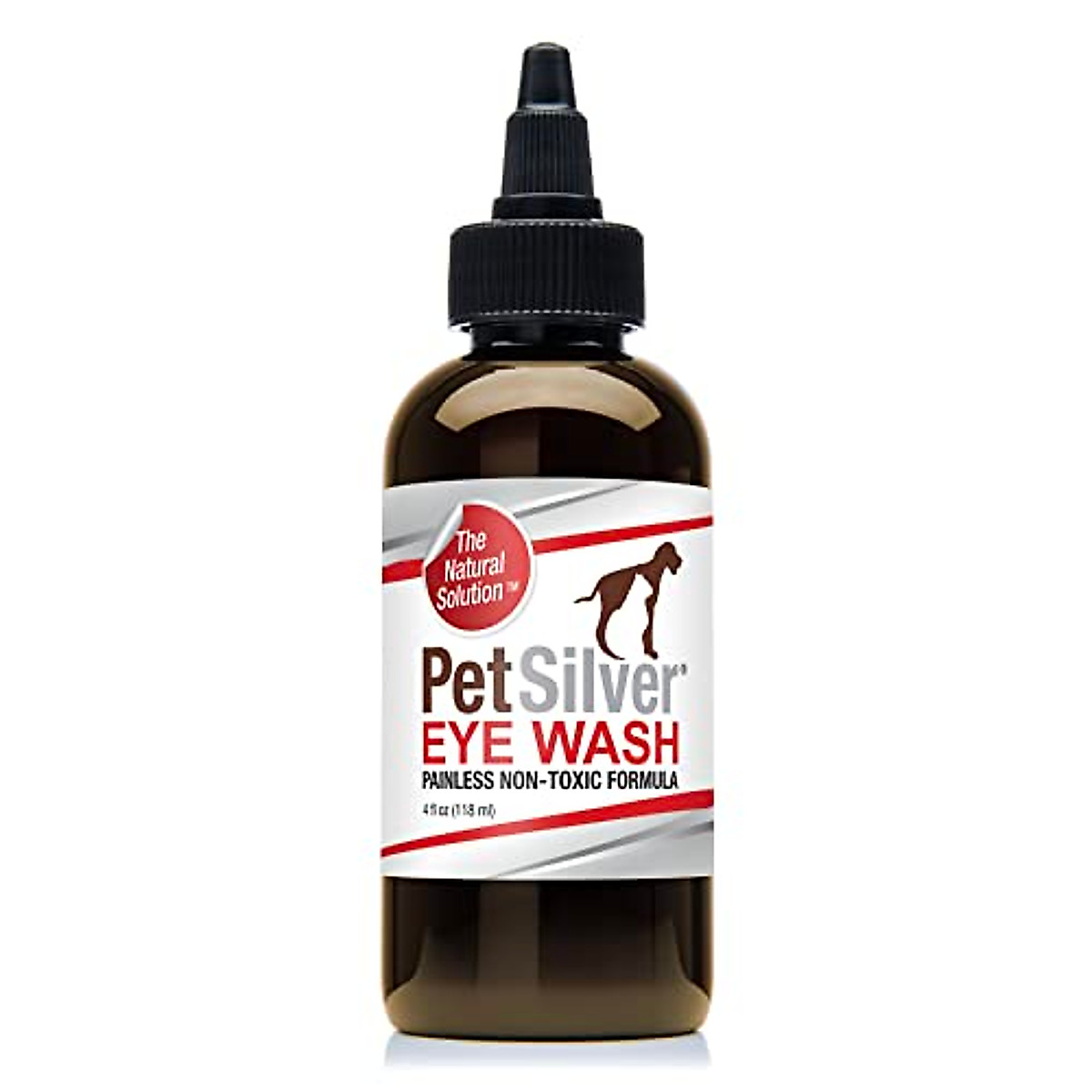PetSilver Eye Wash Drops for Dogs and Cats with Chelated Silver, Made in USA, Natural Eye Solution, Relief for Inflammation & Eye Irritation, Easy to Apply, 4 fl oz