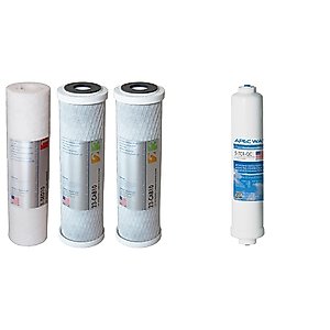 APEC Water ULTIMATE Series Replacement Filter Set for RO Systems + APEC Inline Carbon Filter
