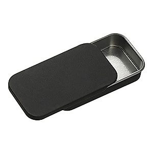 Empty Slide Top Rectangular Metal Tin Containers for Candies, Jewelry, Crafts, Pills, Lip Balm, Storage Kit(60x34x11mm,Black)