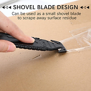 Therwen 30 Pcs Safety Box Cutter Knife of Stainless Steel Concealed Blade Package Opener with Tape Splitter for Carton Cardboard Wrap Letter Work Bag Straps Film Utility Tool, Black