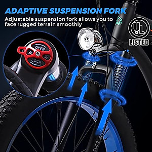 ECOTRIC Electric Bike 26" Fat Tire 750W Electric Bicycles 48V 13AH Removable Large Battery Beach Snow Mountain E-Bike for Adults UL Certified with Dual Shock Absorber & Shimano 7-Speed