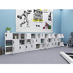 MECOLOR Full White Color Metal Office and Home Storage Cabinet Locker with 9 Doors Garage Tool Cabinets (Full White, 9D)…