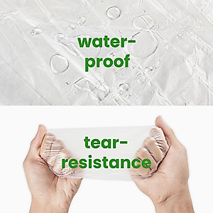 12 Pieces Plastic Drop Cloth 9x12 Ft - RAINHOL Clear Plastic Sheeting, Disposable Plastic Tarps for Painting, Dust-Proof, Furniture Cover