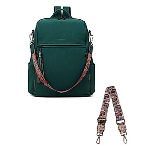 FADEON Leather Backpack Purse for Women Designer Ladies Shoulder Book Bag Fashion PU Convertible Travel Backpack Purses and Shoulder strap