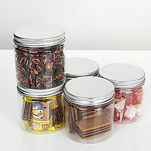 24Pack 6 oz Empty Plastic Jars with Lids Clear Plastic Mason Jars Storage Containers Wide Mouth Slime Containers Jars Airtight Gift Food Jars for Travel Storage Home Kitchen Food Slime Making